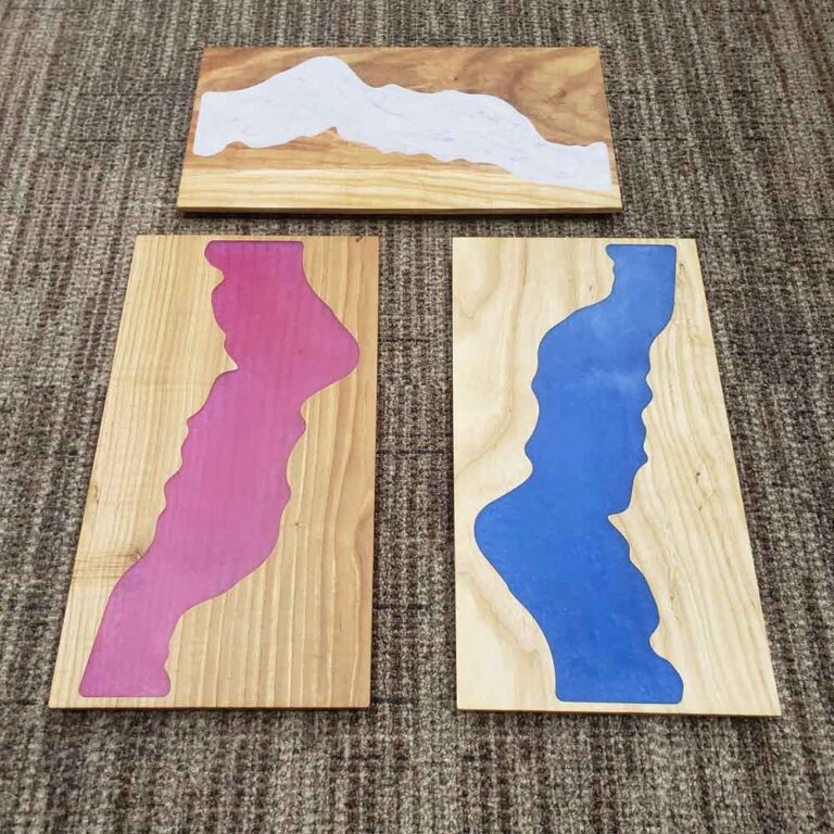 Urban Wood Epoxy River Trays - Sculpted Panels